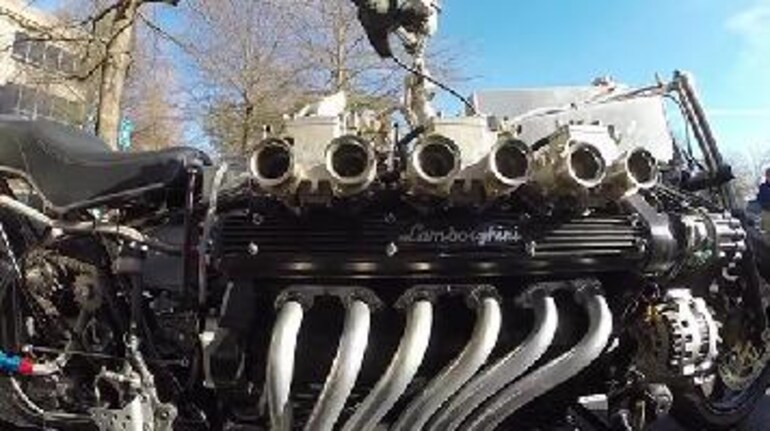 Video worth watching: Lamborghini V12 engine in a motorcycle