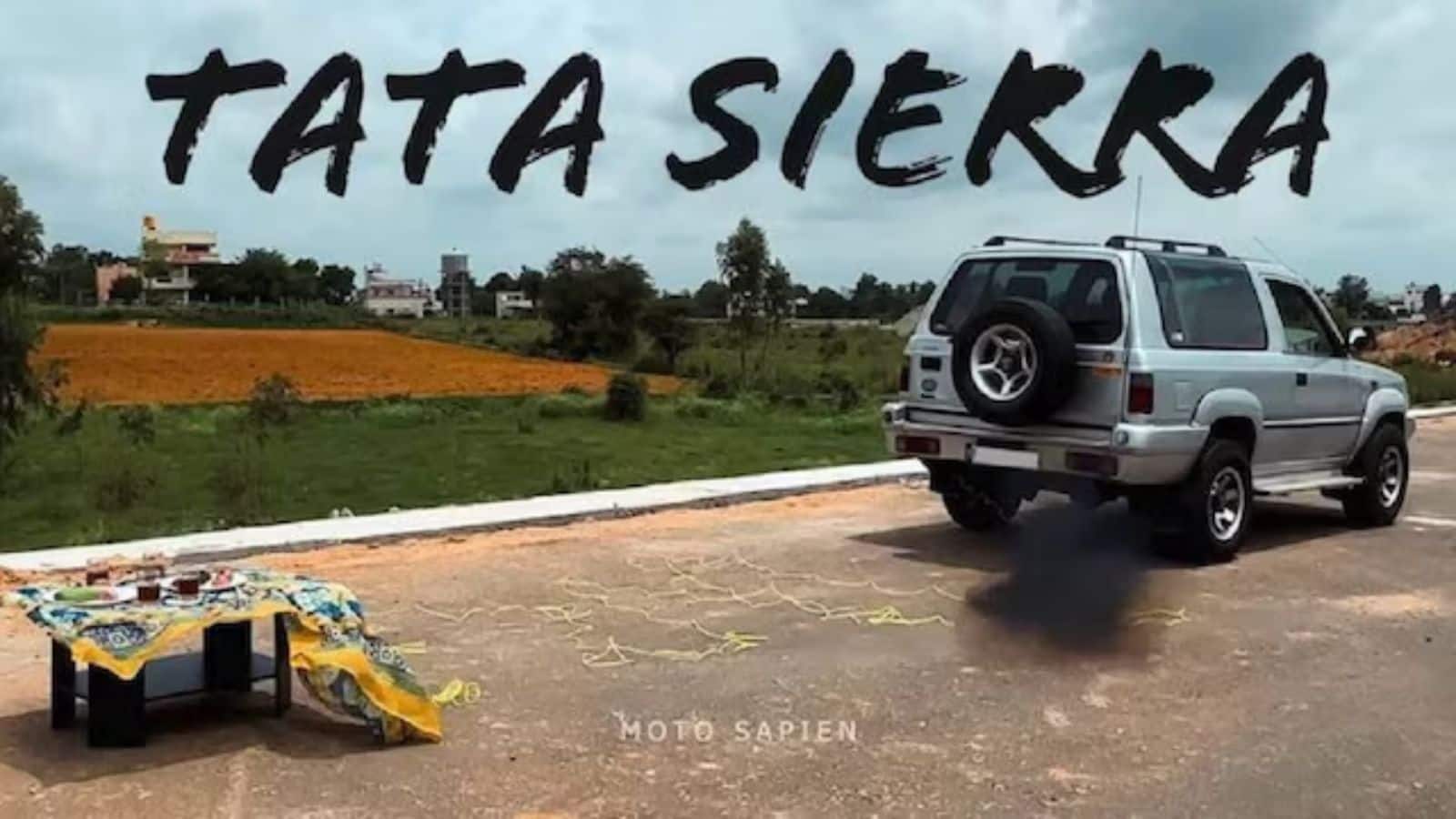 Harrier.ev की तरह Tata Sierra ने किया वायरल टेबलक्लोथ चैलेंज का अटेम्प्ट, फिर हुआ ये - old tata ...