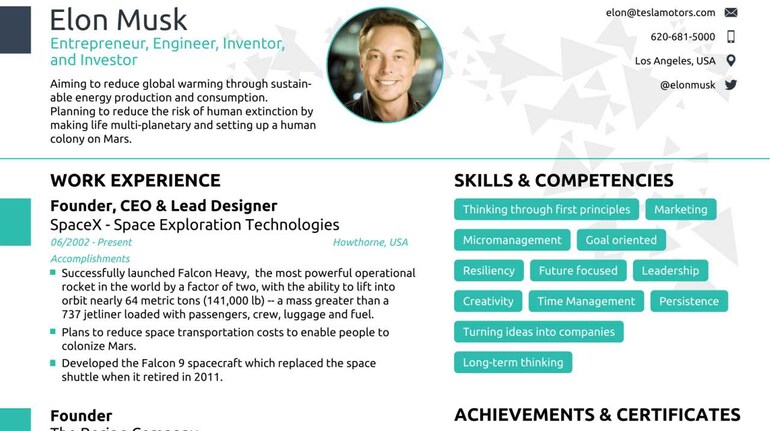 Can anyone fit Elon Musk’s resume in a single page? A job assistance ...