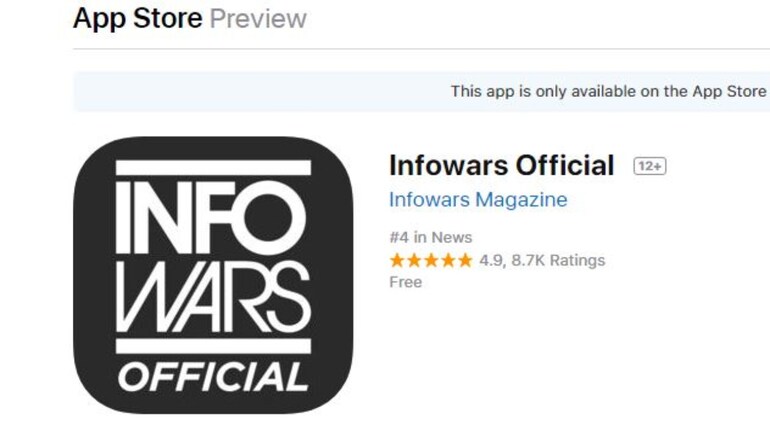 Apple might have banned Alex Jones but his Infowars app ranks at number ...