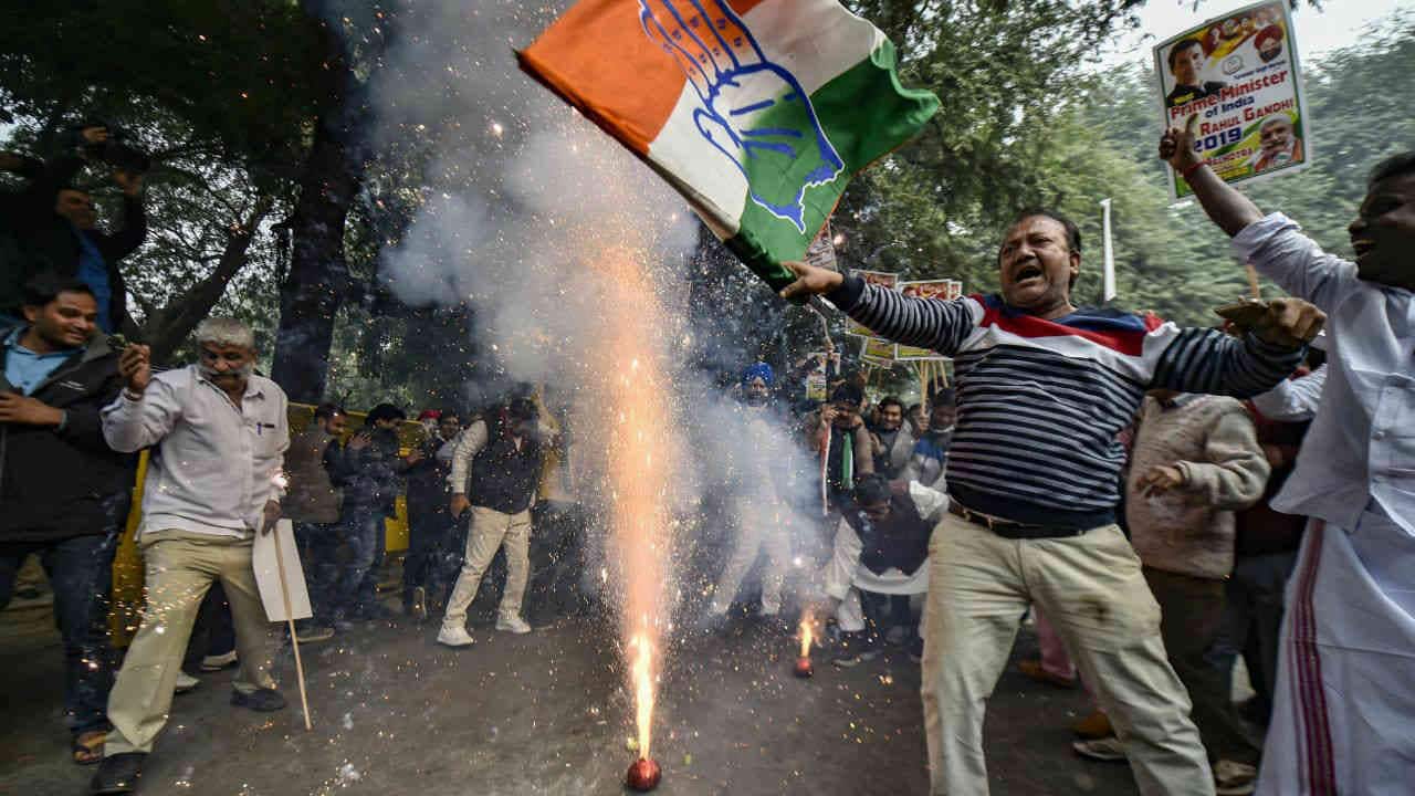 In pics | Congress workers celebrate thumping victory in Chhattisgharh ...