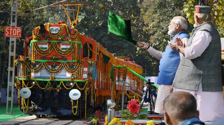 PM Narendra Modi unveils electric locomotive in Varanasi