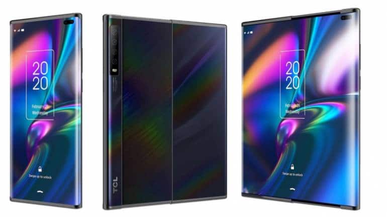 Render images of TCL's hybrid smartphone with slide-out display surface ...