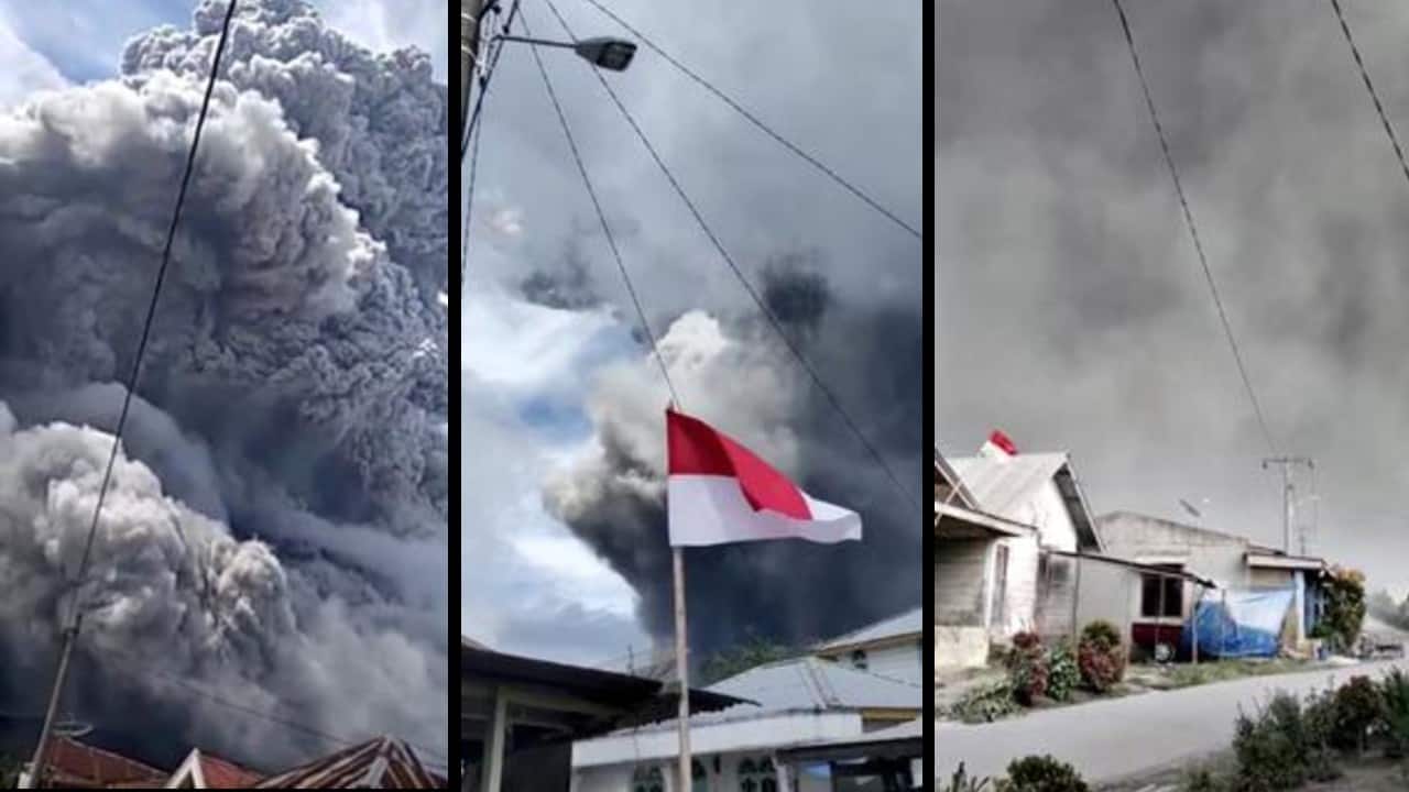 Mount Sinabung volcano in Indonesia erupts, spews volcanic ash into sky