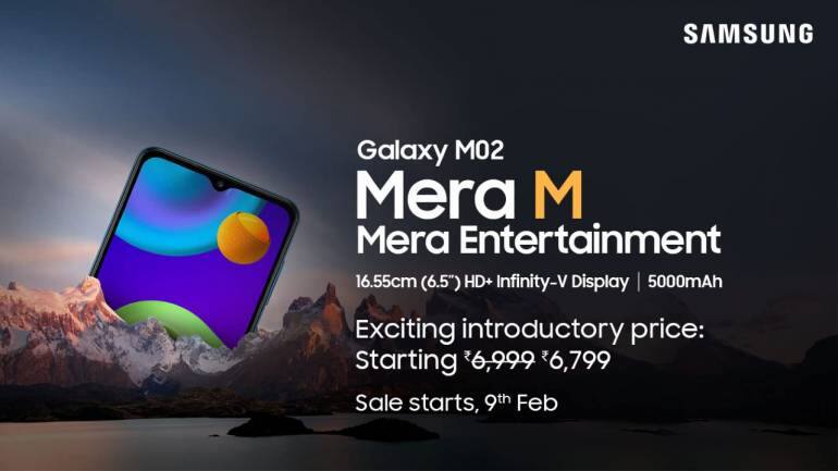 Samsung Galaxy M02 launched in India with 5,000 mAh battery, MediaTek ...