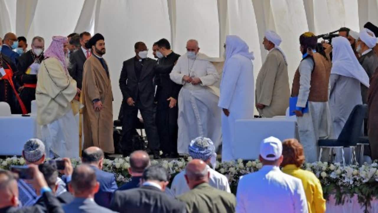 Pope Francis visits Iraq, calls for freedom of conscience and religion