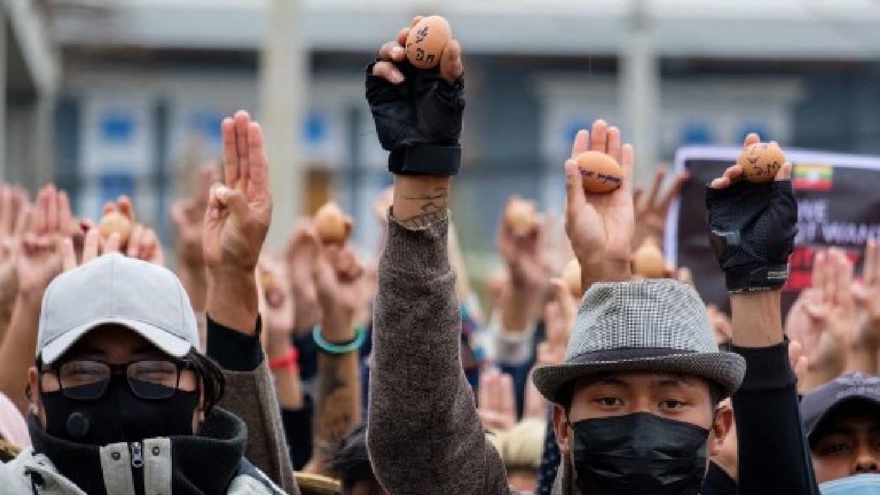 Myanmar Anti-Coup Protest | Demonstrators launch 'Easter egg strike ...