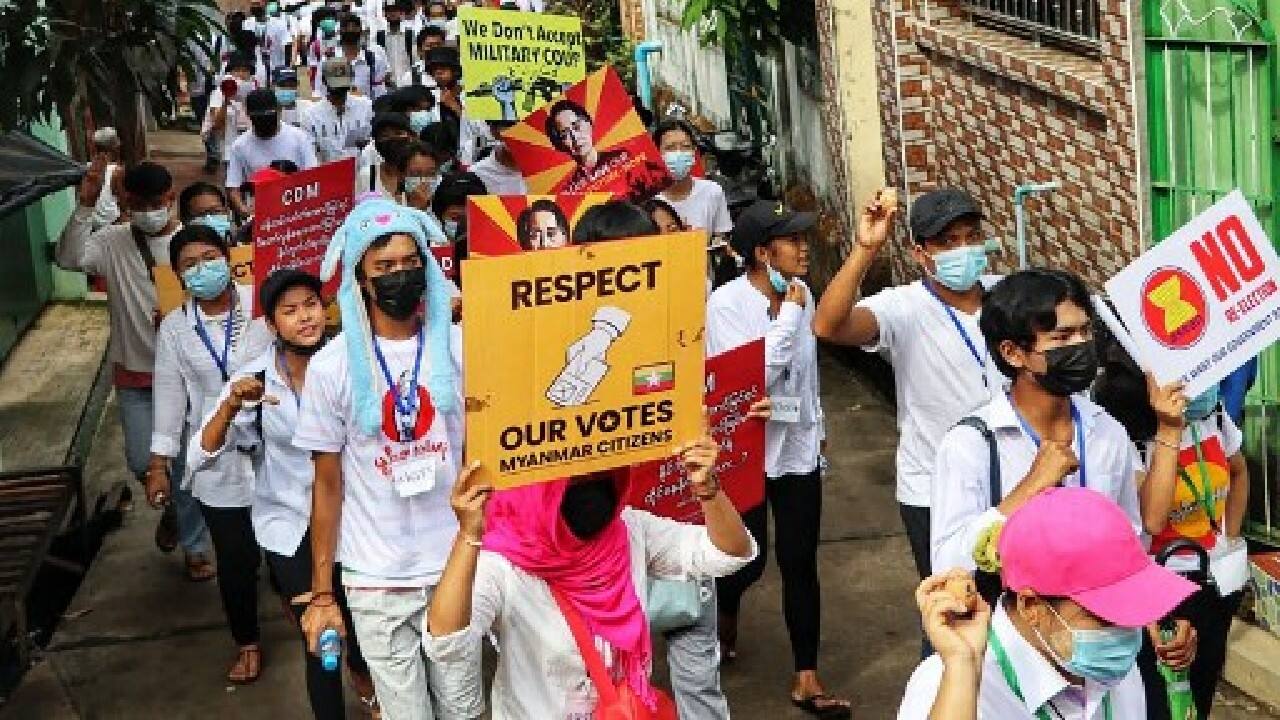 Myanmar Anti-Coup Protest | Demonstrators launch 'Easter egg strike ...