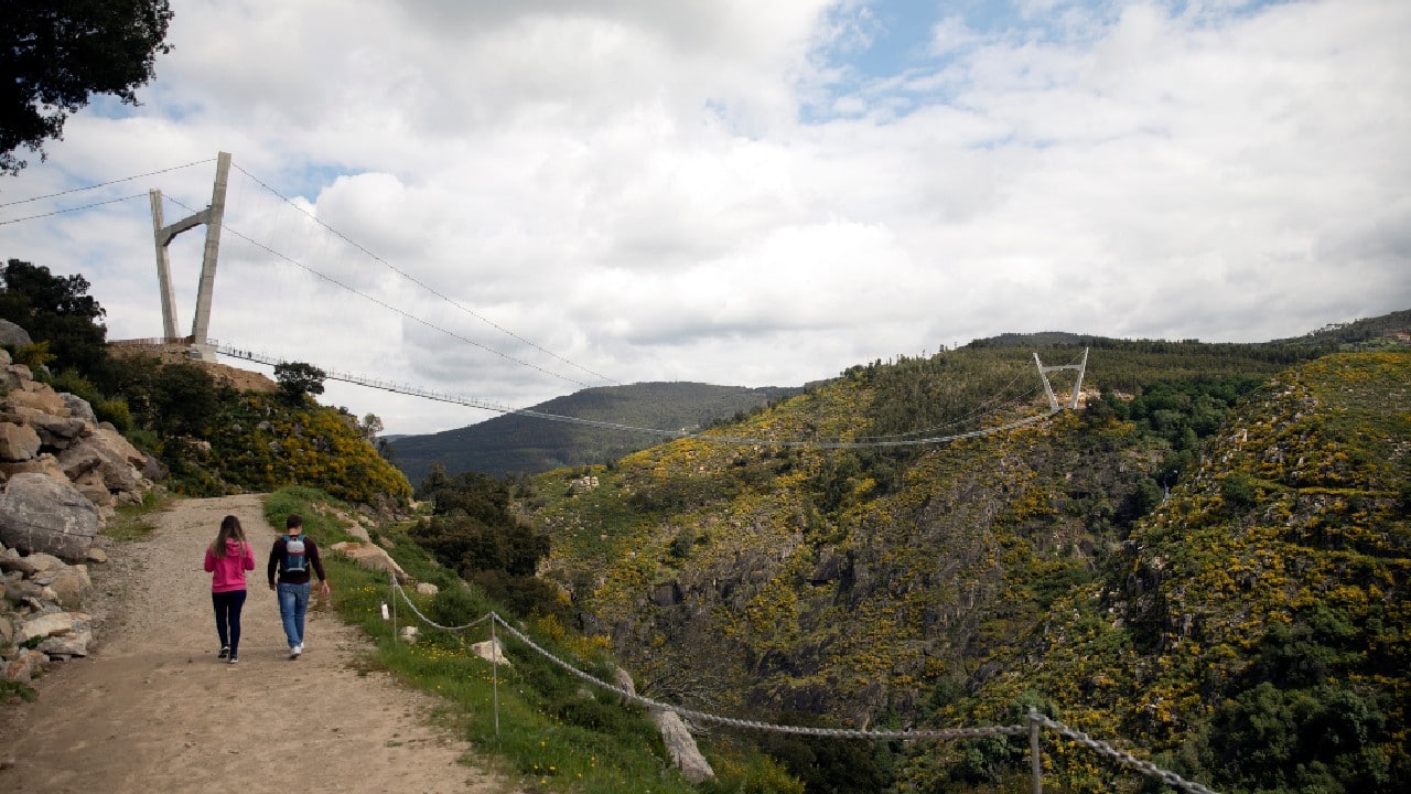 World's longest pedestrian suspension bridge opens in Portugal ...
