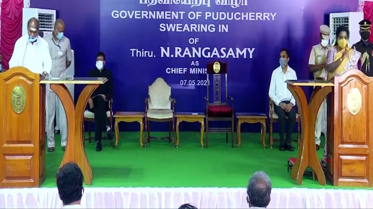 N Rangasamy sworn in as Puducherry Chief Minister