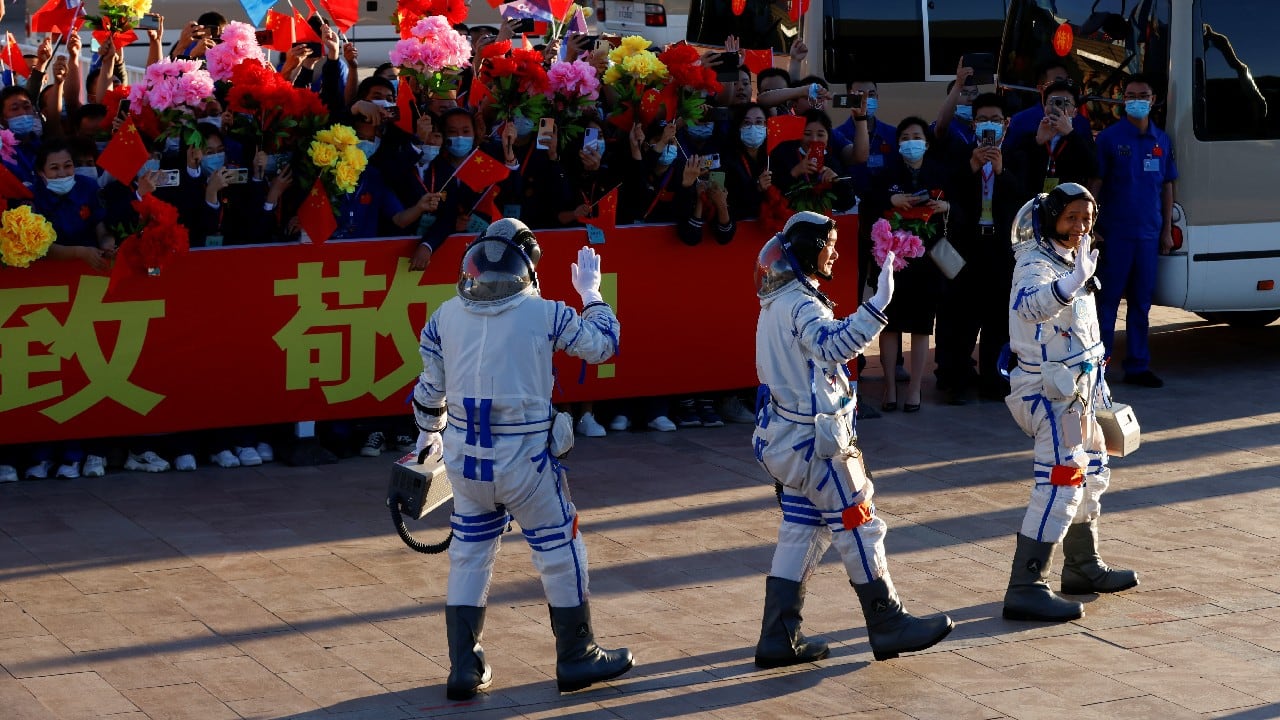In Pics | China launches first crewed mission for space station ...