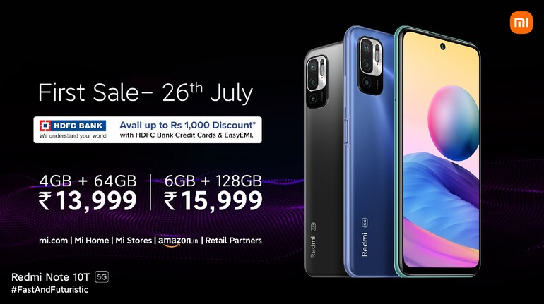 Redmi Note 10T 5G with MediaTek Dimensity 700 SoC, 90Hz Display, 5,000 ...