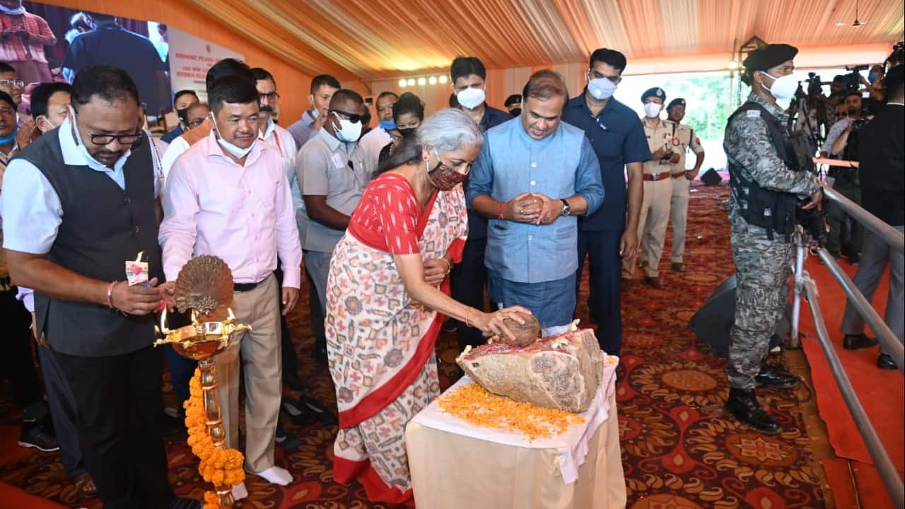 FM Nirmala Sitharaman performs bhumi pujan of Kopili hydel power plant ...