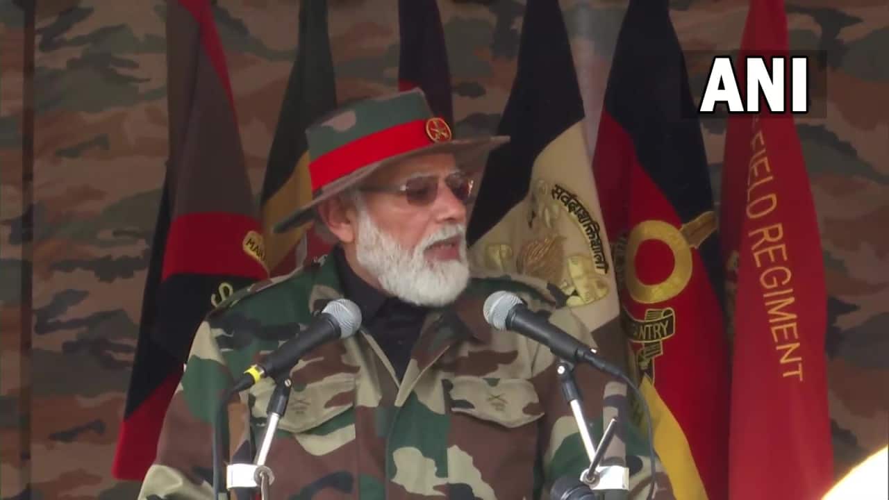 In pics| PM Modi celebrates Diwali with Jawans at J&K's Nowshera ...