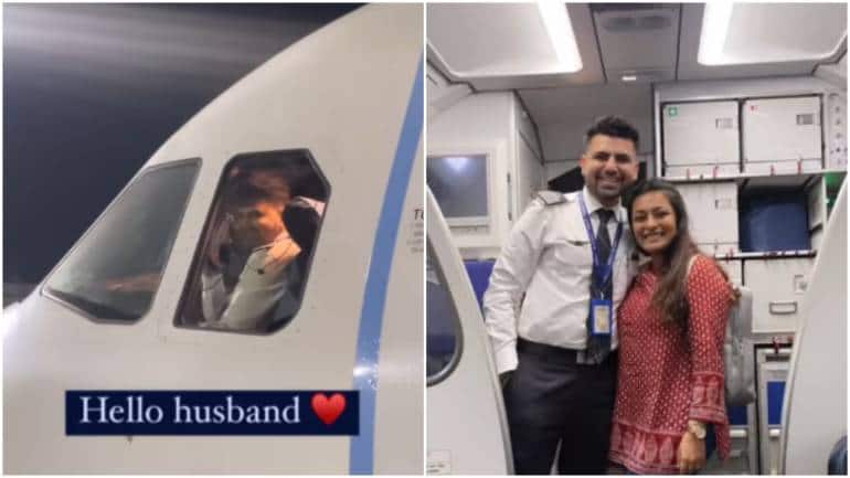 Viral Video Indigo Pilot Surprises Wife With A Special In Flight