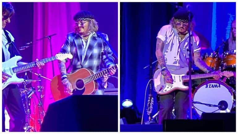 Johnny Depp sings 'Isolation' live on stage ahead of Amber Heard case ...