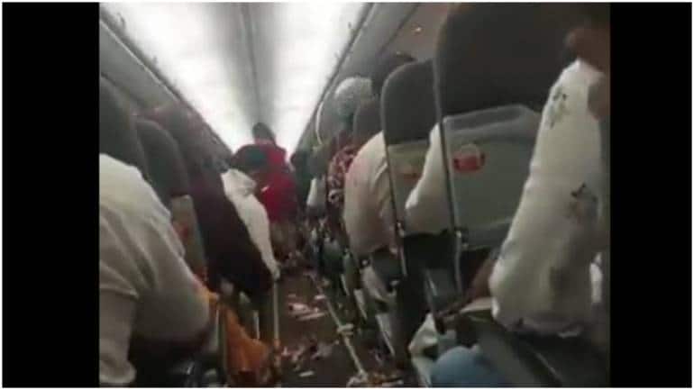 Frightening video from turbulence-hit SpiceJet plane. At least 12 ...