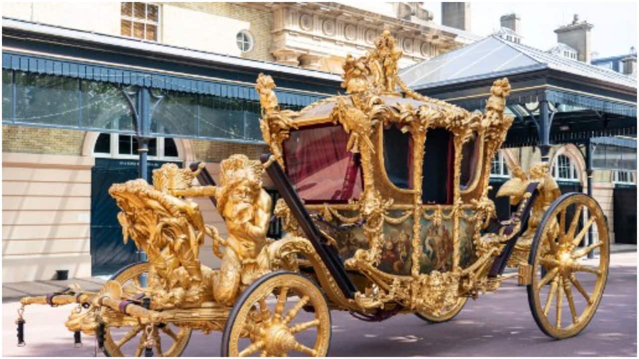 In photos: Gold coach being readied for Queen Elizabeth's platinum jubilee