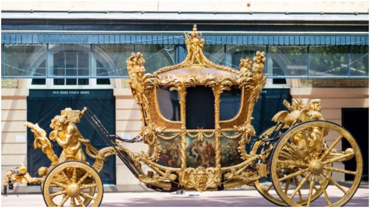 In photos: Gold coach being readied for Queen Elizabeth's platinum jubilee