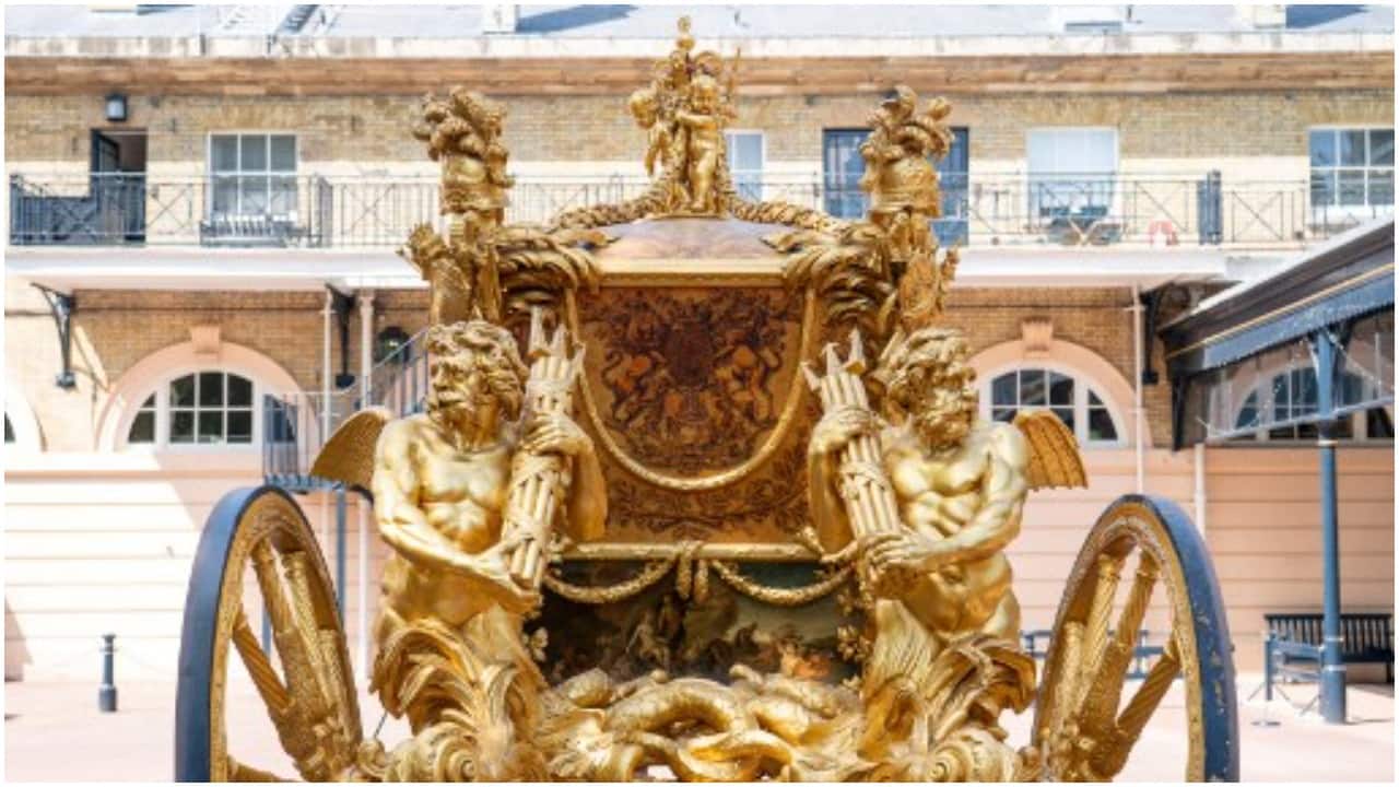 In photos: Gold coach being readied for Queen Elizabeth's platinum jubilee