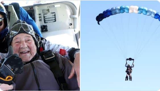 103-year-old 'Daredevil granny' beats record for parachute jump