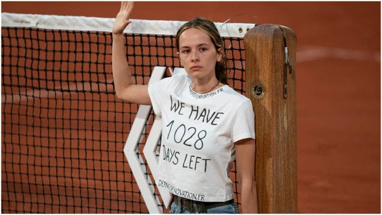 Watch: Climate change activist disrupts French Open semi-final, ties ...