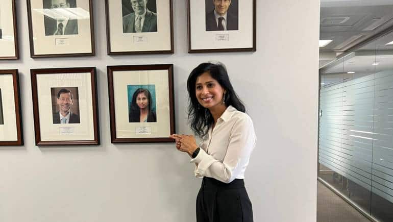 ‘Breaking the trend’: Gita Gopinath, the only woman to feature on wall ...