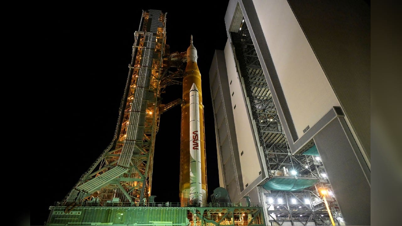 In Pics | NASA's giant US moon rocket emerges for debut launch