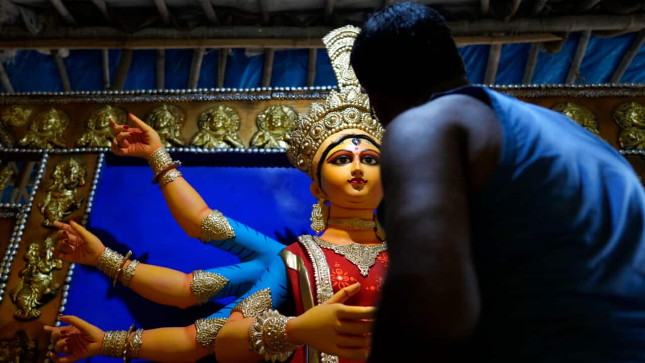 In pics: Getting Durga ready for puja