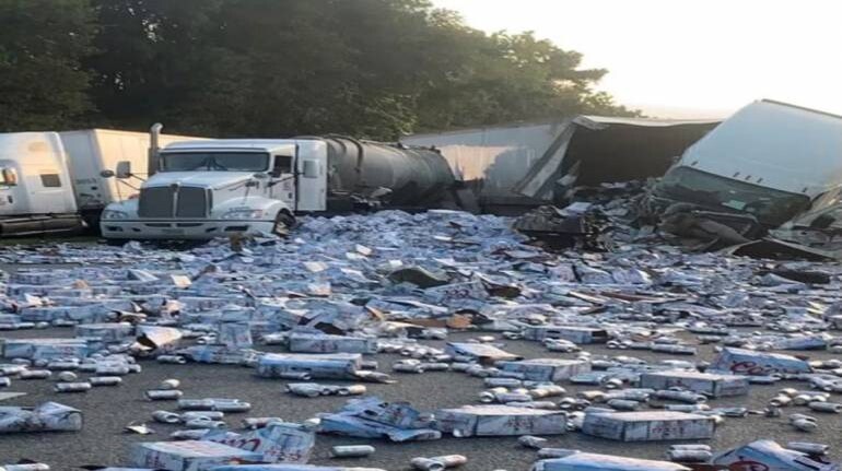 Watch: Florida highway covered in beer cans after semitrailer crash ...