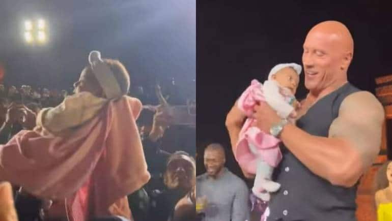Baby gets crowd-surfed to Dwayne ‘The Rock’ Johnson at event. Viral ...