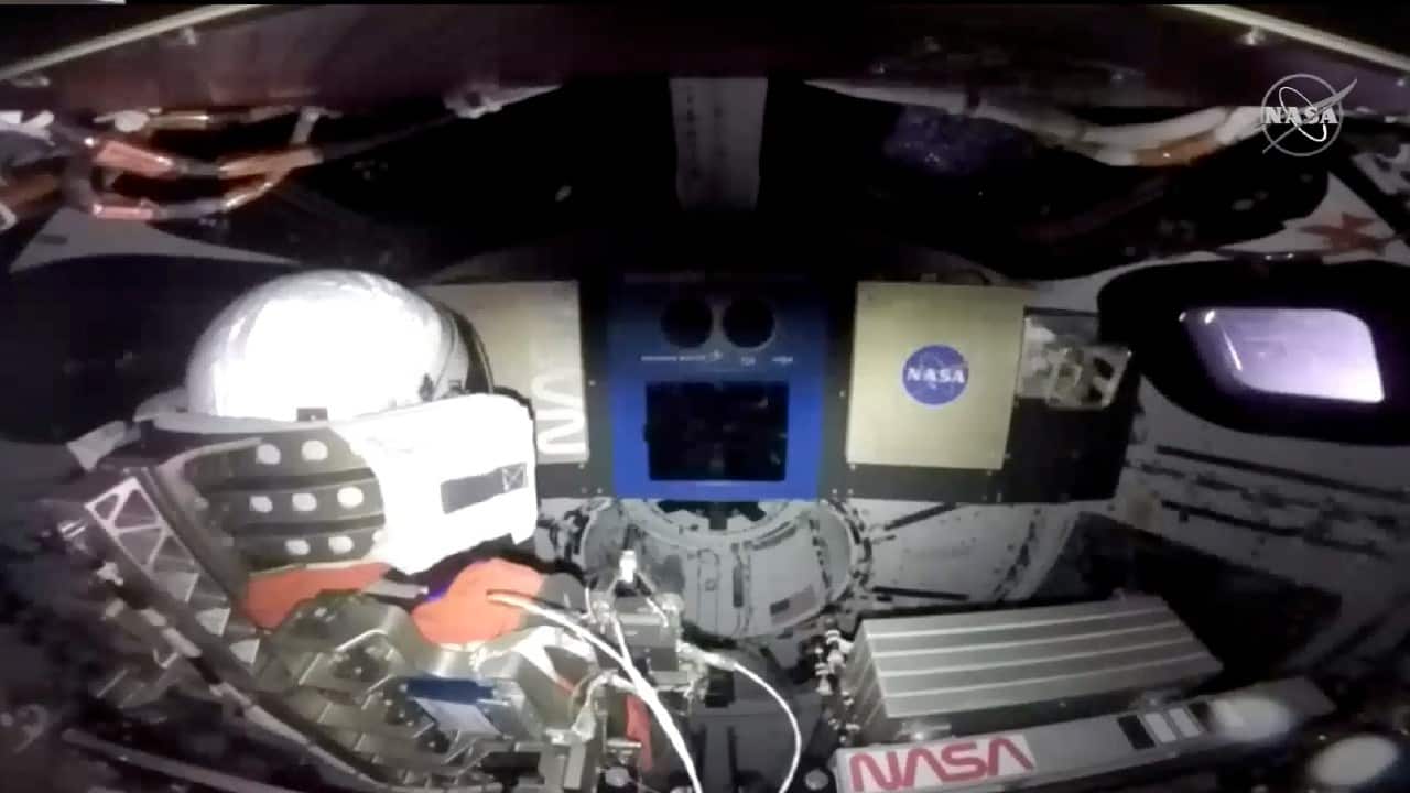 Astronauts Lift Off Cockpit