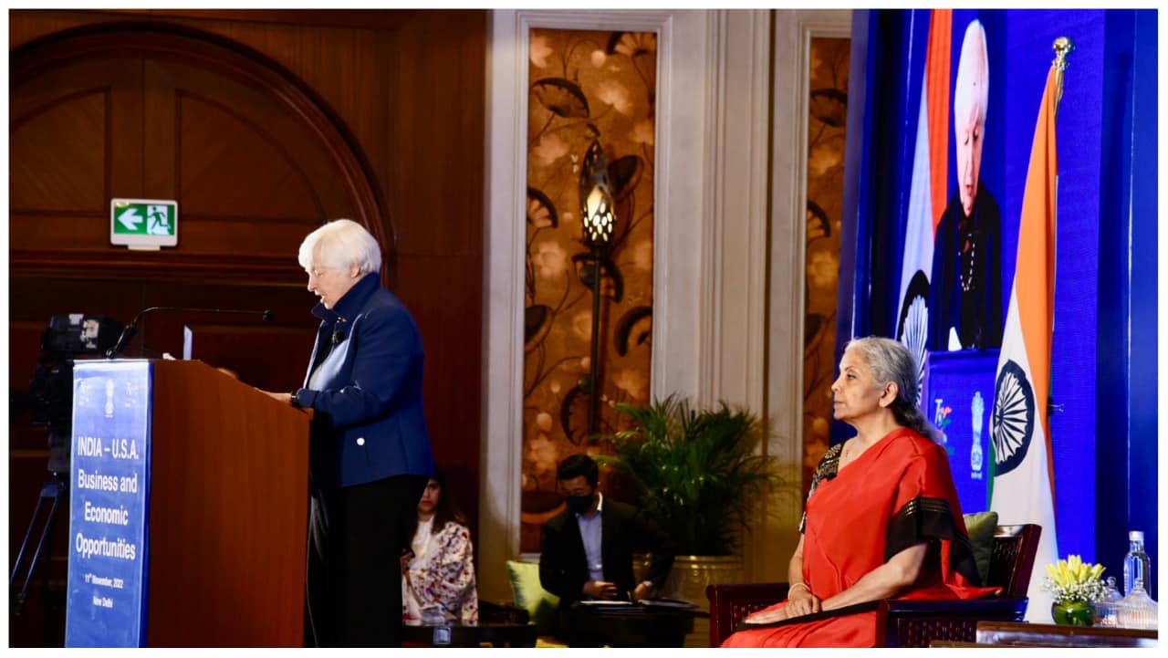 In pics | Nirmala Sitharaman, US Treasury Secretary Janet Yellen at ...