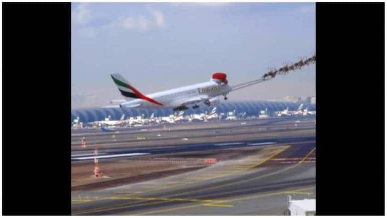 Watch: Emirates plane ‘pulled’ by reindeers in viral Christmas video
