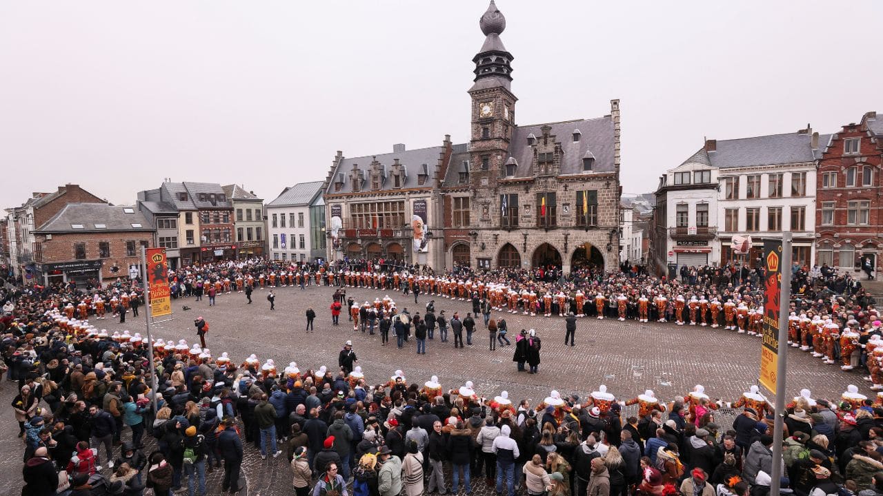 In Pics: With ostrich feathers and flying oranges, Belgian carnival ...