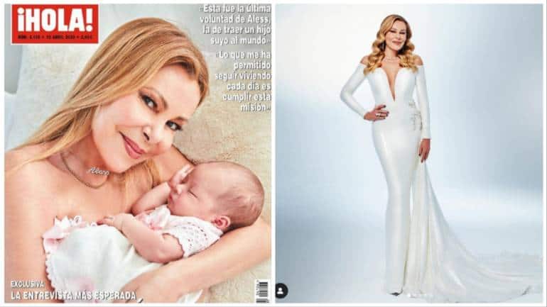Spanish TV star says surrogate baby is her grandchild