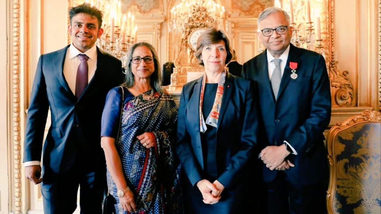 France honours Tata Sons Chairman Chandrasekaran with its highest civilian award: See Pics