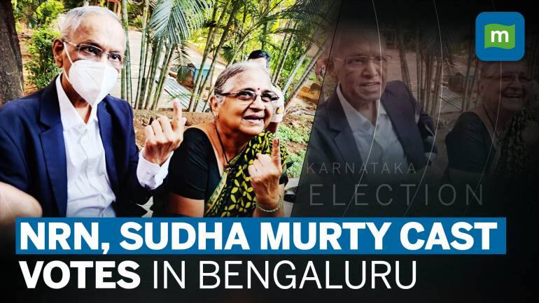 NR Narayana Murthy & Sudha Murty cast votes in Bengaluru, listen to ...