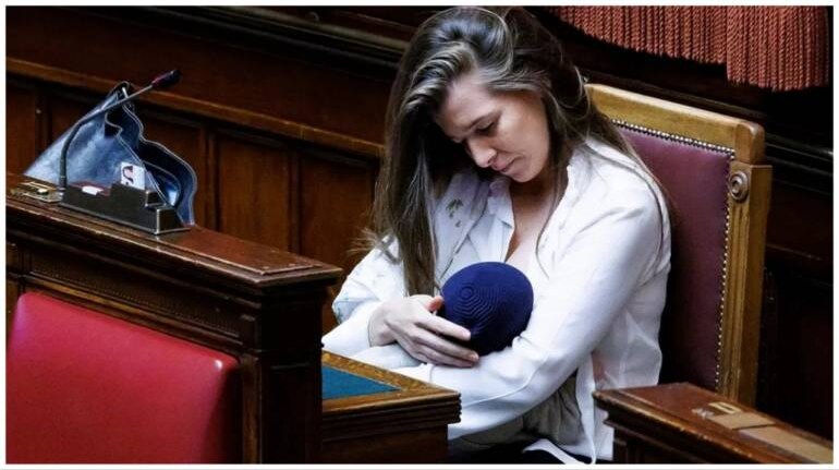 Italian MP creates history by breastfeeding in Parliament amid applause