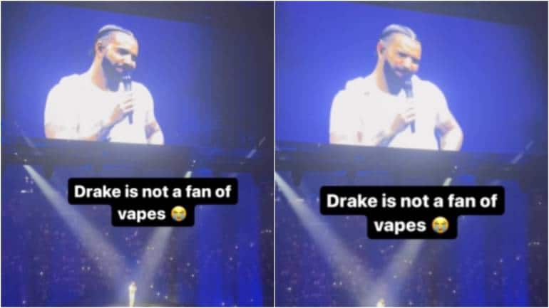 Watch: Drake calls out fan for throwing e-cigarette at him during ...