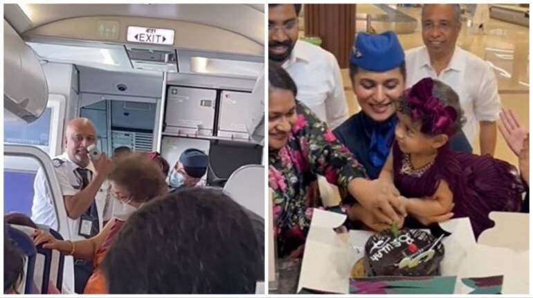 Indigo celebrates girl's 1st birthday, cuts cake at Kochi airport. Watch