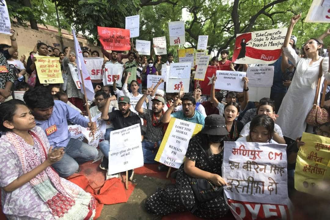 In Pics: Protests across India against Manipur violence