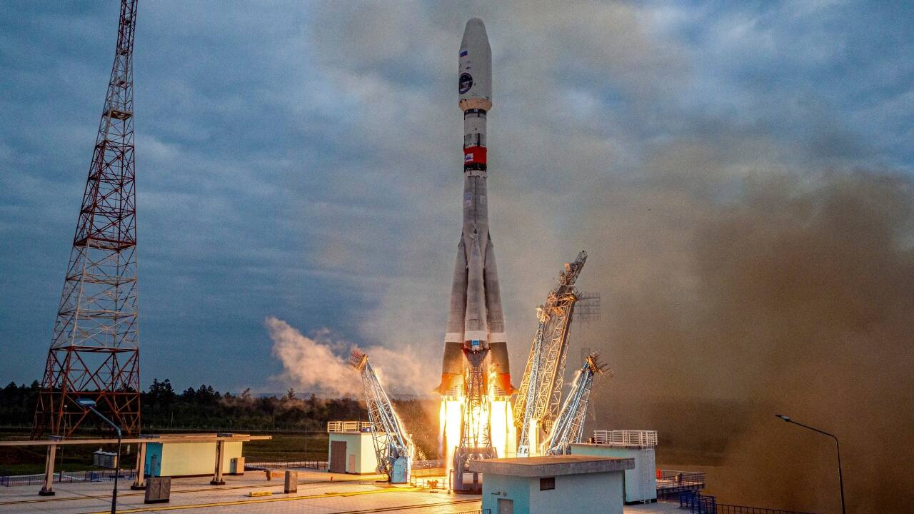 A rocket with a lunar landing craft blasts off on Russia’s first moon ...