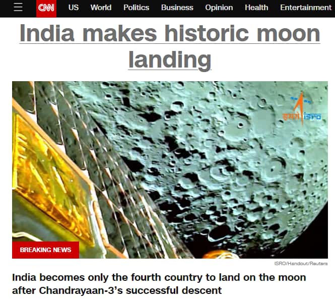 How foreign media reported Chandrayaan 3's historic soft landing on the moon