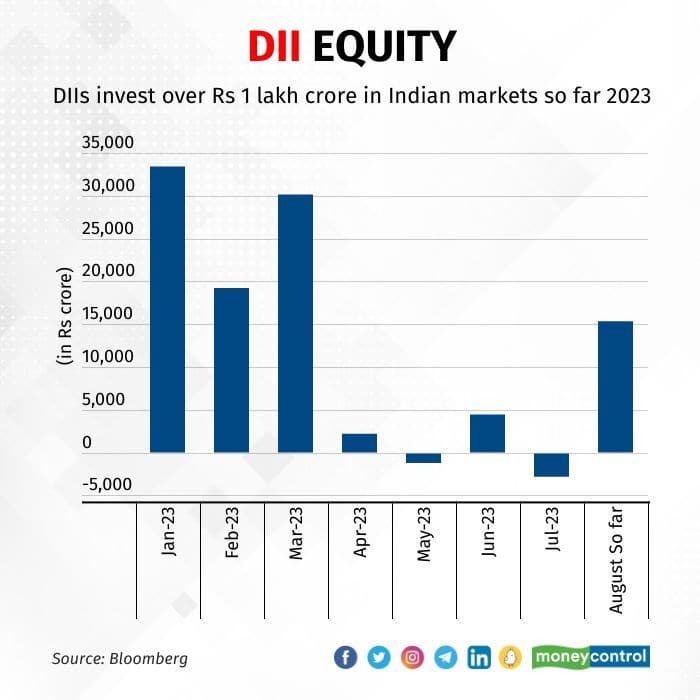 DIIs invest over Rs 1 lakh crore in Indian equities so far this year