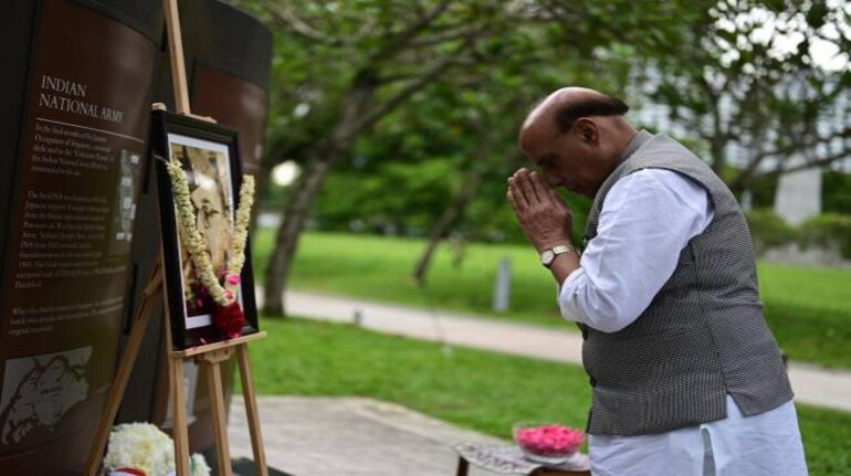 Rajnath Singh makes brief visit to Singapore, pays tribute at INA ...