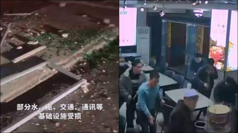 Video captures the moment a strong earthquake jolted China