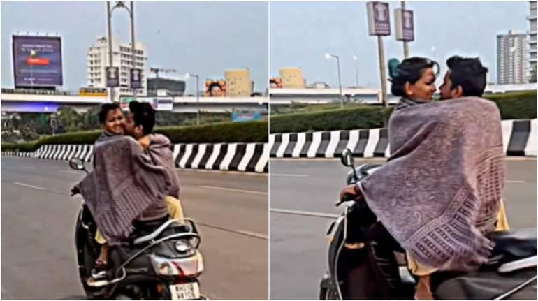 Mumbai couple’s romance on moving scooter covered in blanket gets blasted on internet. Watch