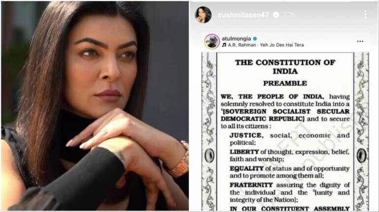 Sushmita Sen's love note to 'motherland' is Preamble to the Constitution