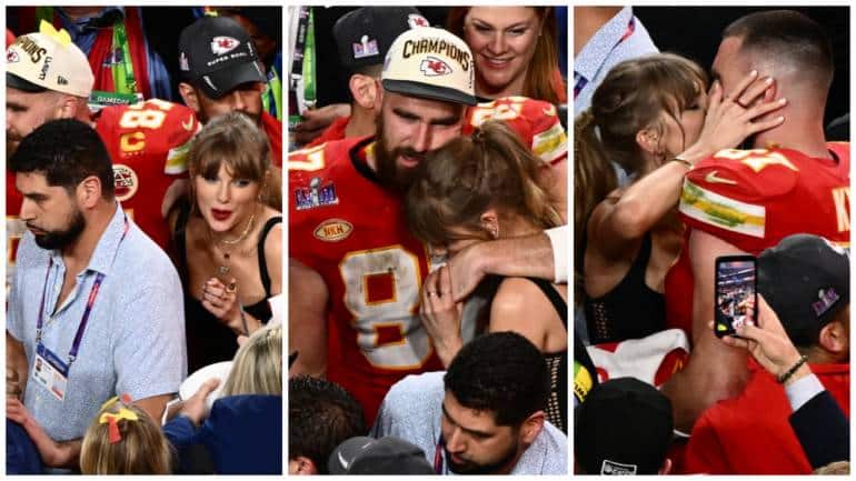 Super Bowl 2024: Taylor Swift, Travis Kelce celebrate Kansas City ...